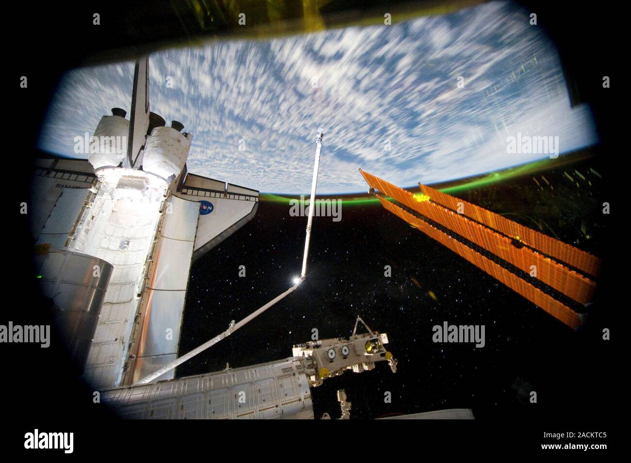 International Space Station. View of the outside of the International ...