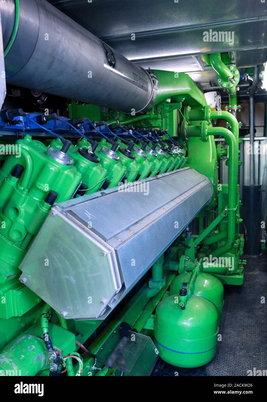 Biofuel electricity generator. Electrical generator powered by biogas ...