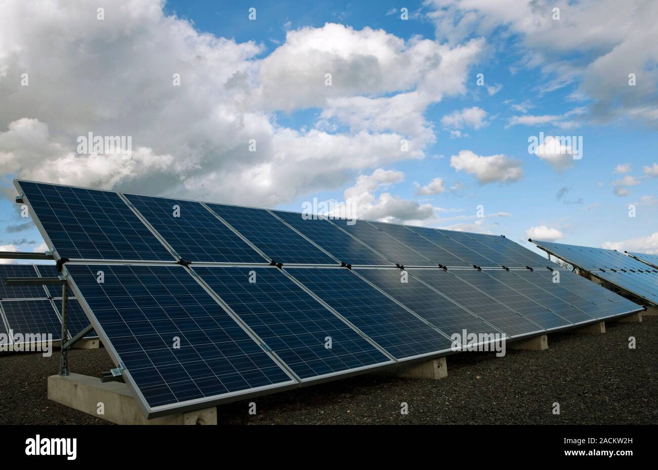 Solar panels. Photovoltaic cell array. Photographed in France Stock ...