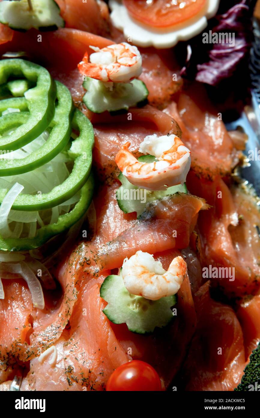 platter with a cold buffet Stock Photo - Alamy