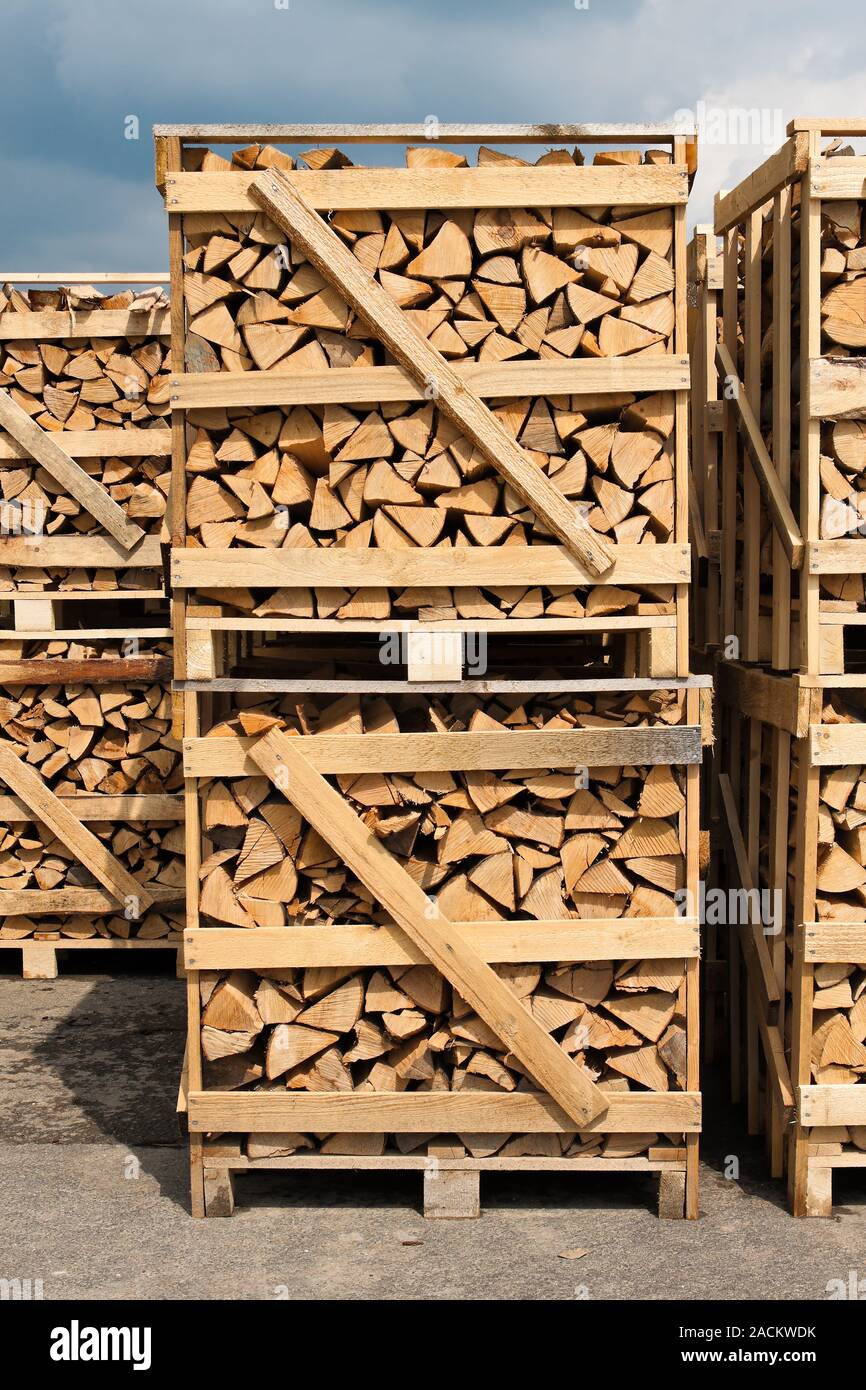 Wood stack for firewood Stock Photo - Alamy