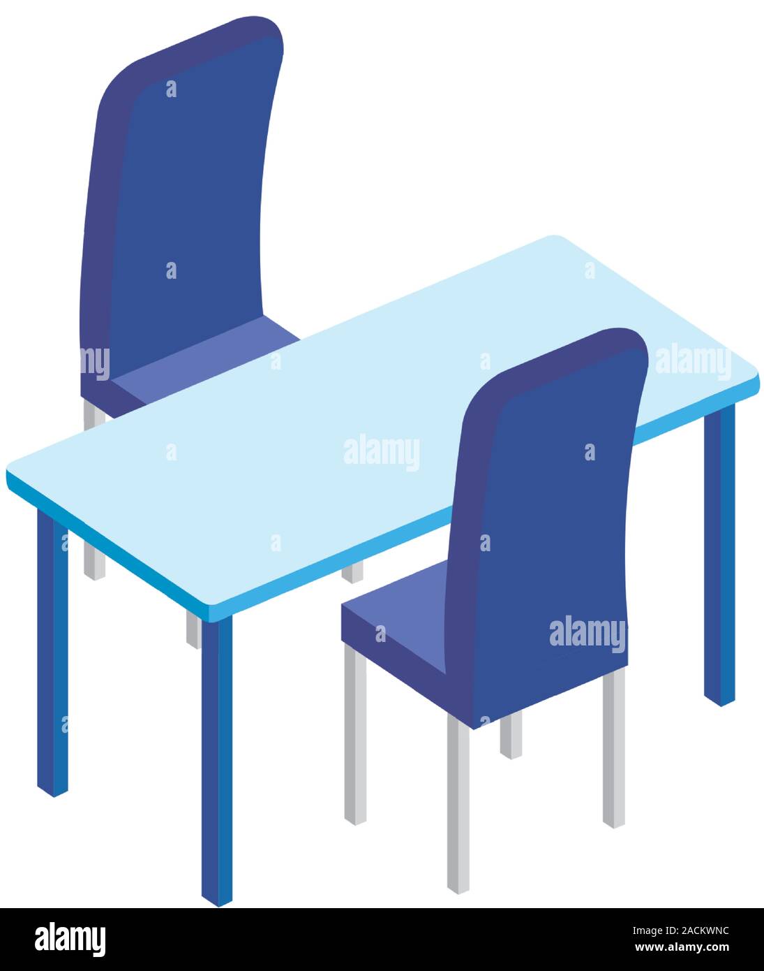 table rectangle with chairs isolated icon Stock Vector Image & Art - Alamy