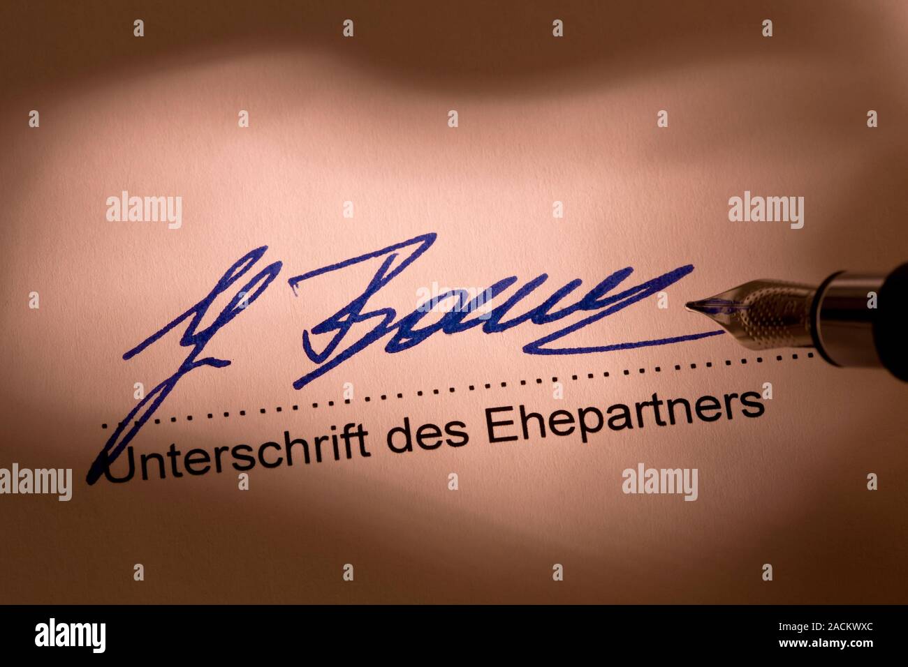 Signature of a spouse Stock Photo - Alamy