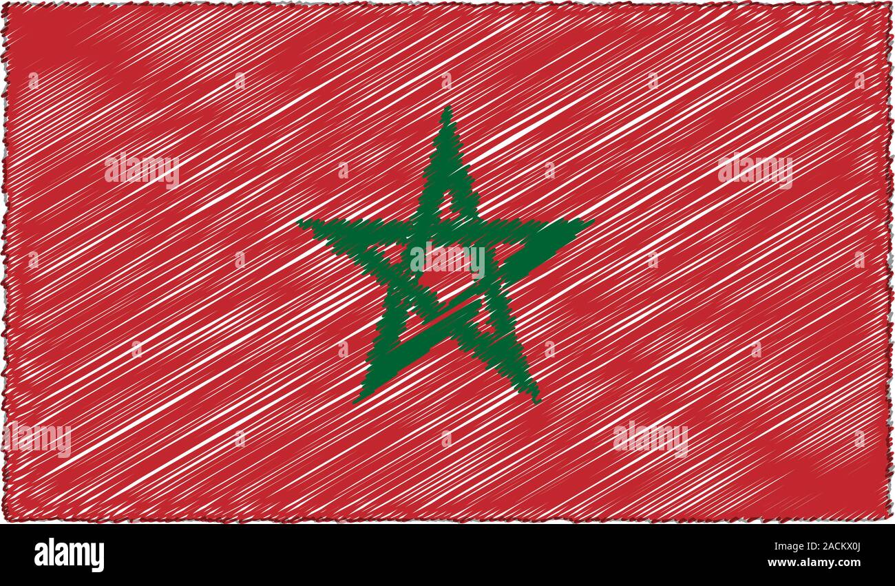 Vector Drawing of Sketch Style Morocco Flag Stock Vector Image & Art ...