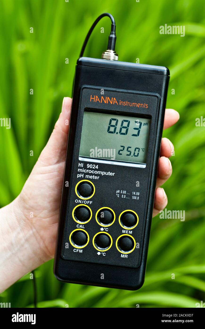 pH and temperature datalogger. This datalogger is being used to record ...