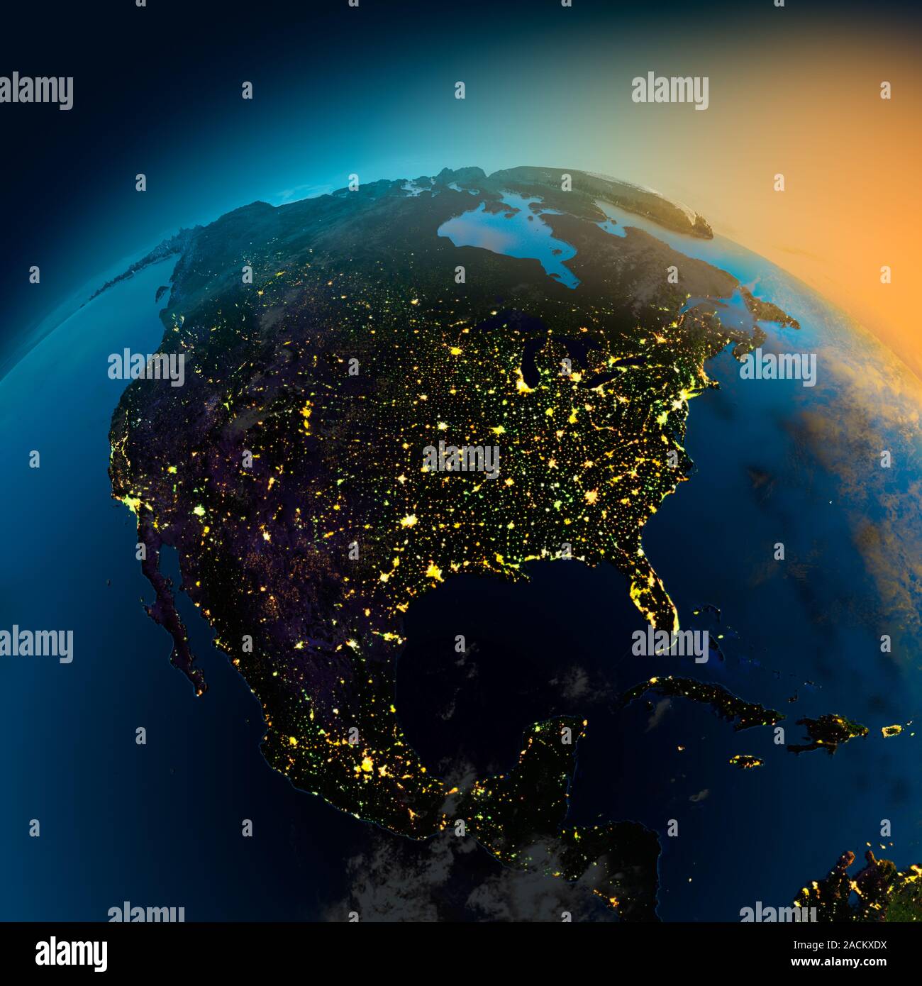 Satellite map world night hi-res stock photography and images - Alamy
