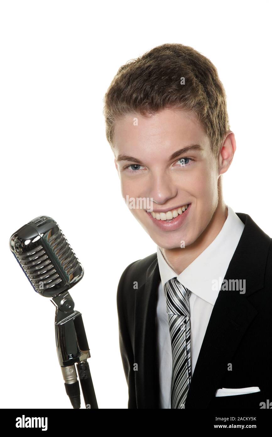 Singer retro microphone hi-res stock photography and images - Alamy