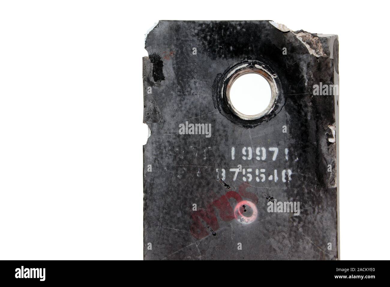 Damaged Space Shuttle tile. Protective tile from NASA's Space Shuttle ...