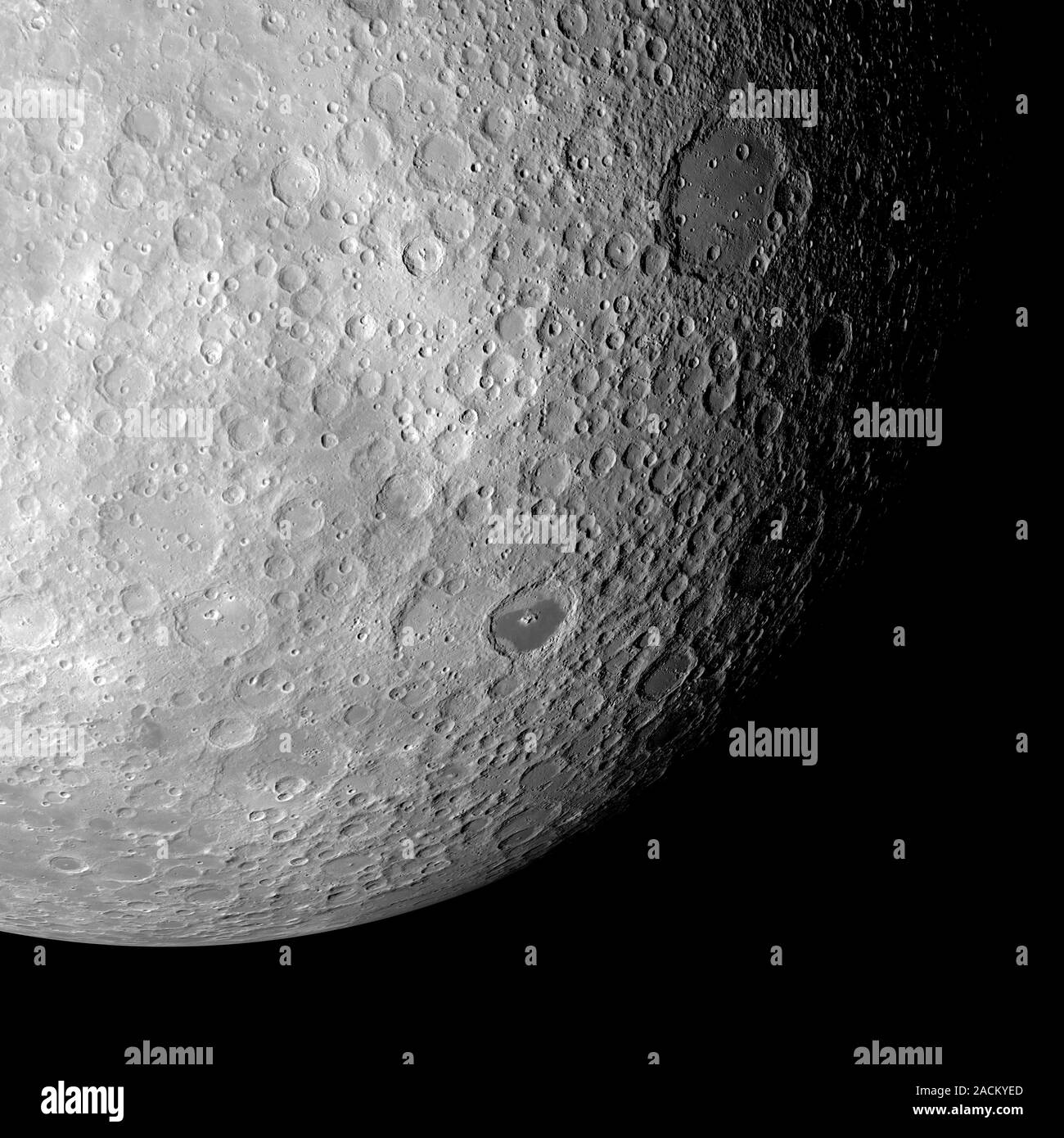 Far side of the Moon. Artwork of surface features of the far side of ...