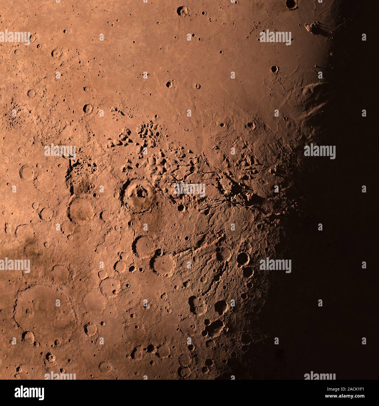 Mars's Gale Crater from space. View of the Martian surface as seen from ...