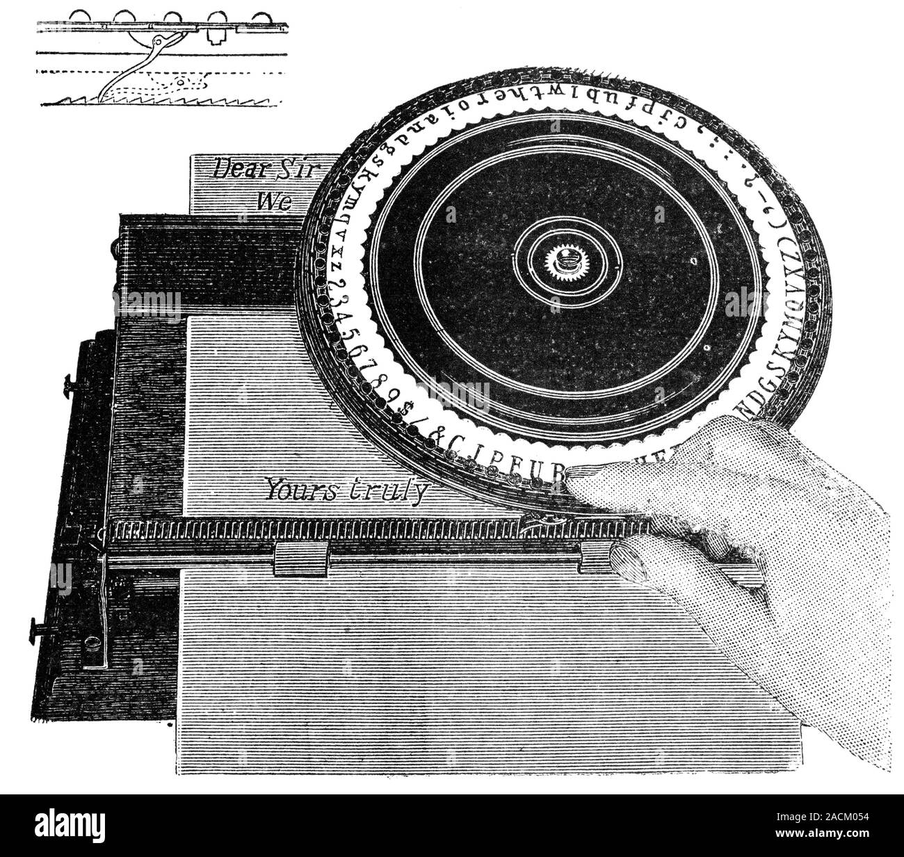 Simplex typewriter, early 20th-century artwork. This simple design of ...