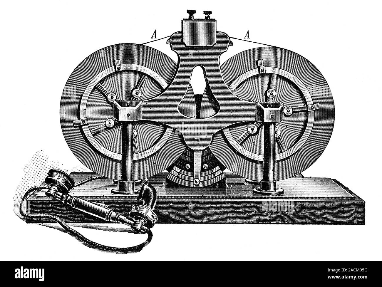 Telegraphone, early 20th-century artwork. This sound-recording device ...