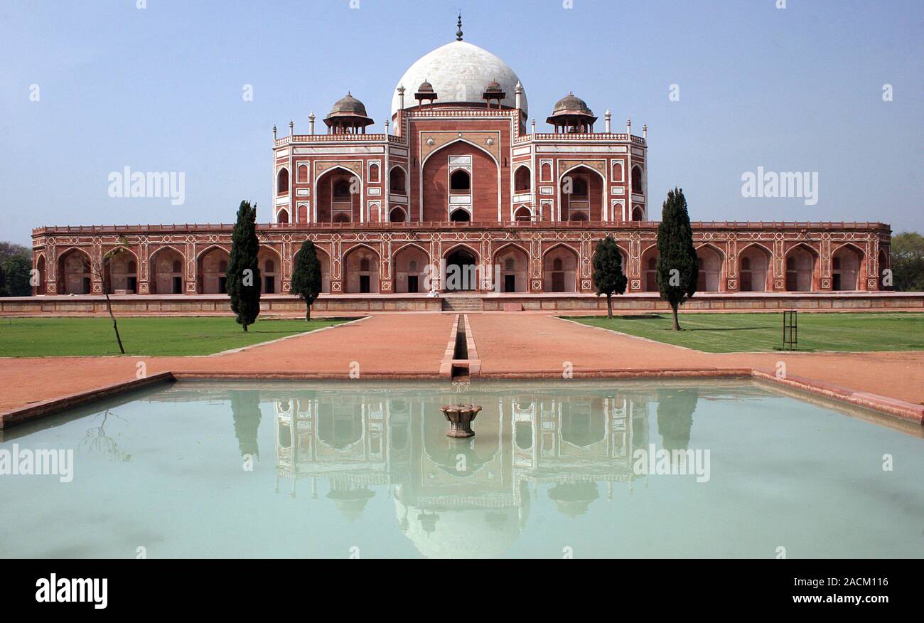 Tomb of Humayun. Located in Delhi, India, this building is a giant ...