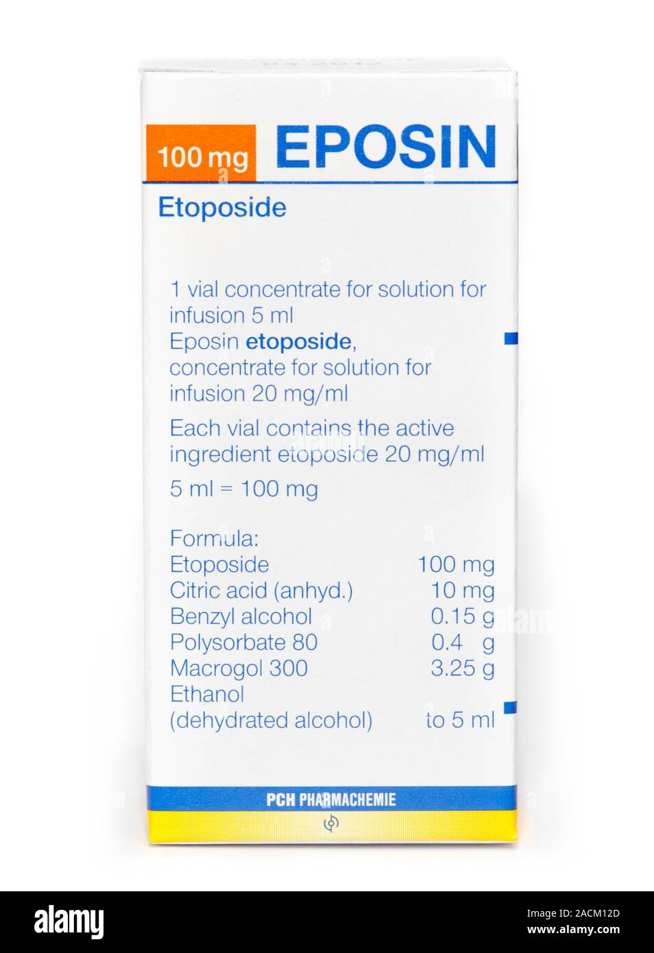 Eposin (etoposide phosphate) chemotherapy drug used to treat Ewing's ...