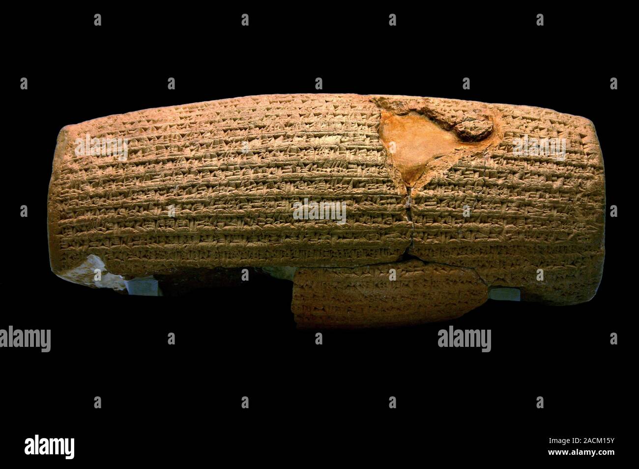 Cyrus Cylinder. This is a Babylonian clay document that dates from the ...