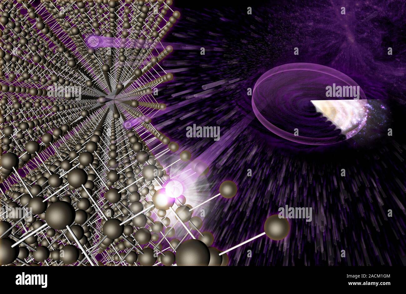 Dark matter, conceptual image. Computer artwork representing the presence of dark matter in the ...
