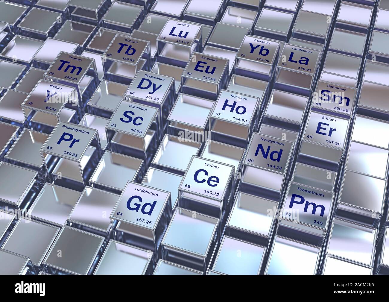 Rare earth metals, conceptual image. The rare earth metals, or rare ...