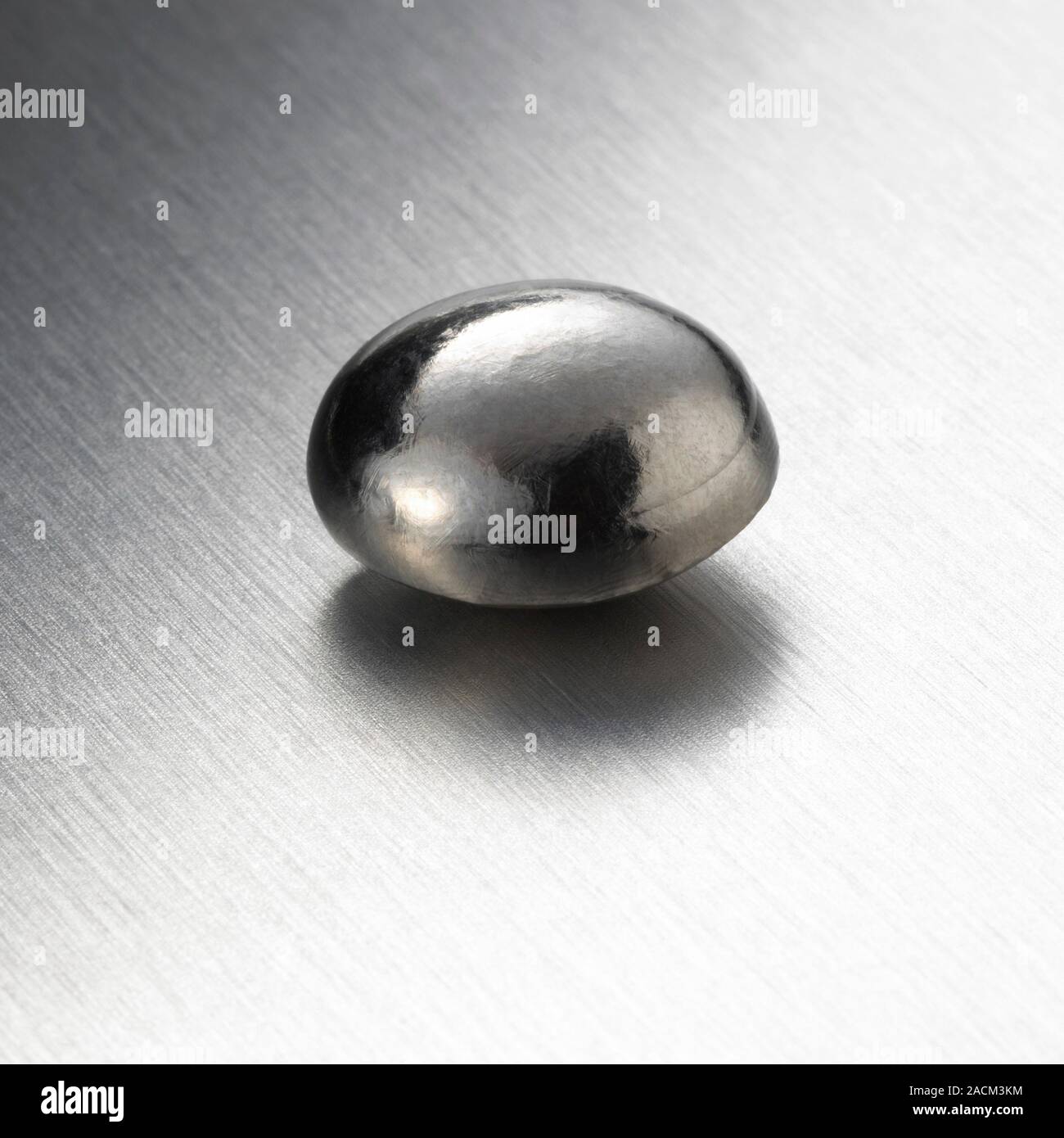 Titanium. Sample of the white, brittle transition metal titanium (Ti ...