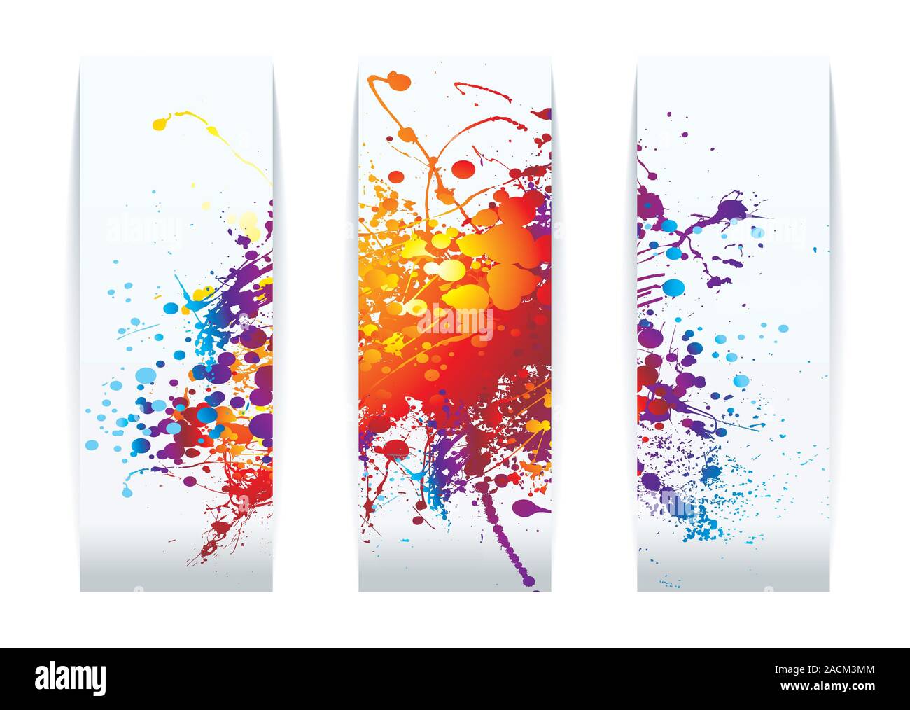 Rainbow splat cards Stock Photo - Alamy