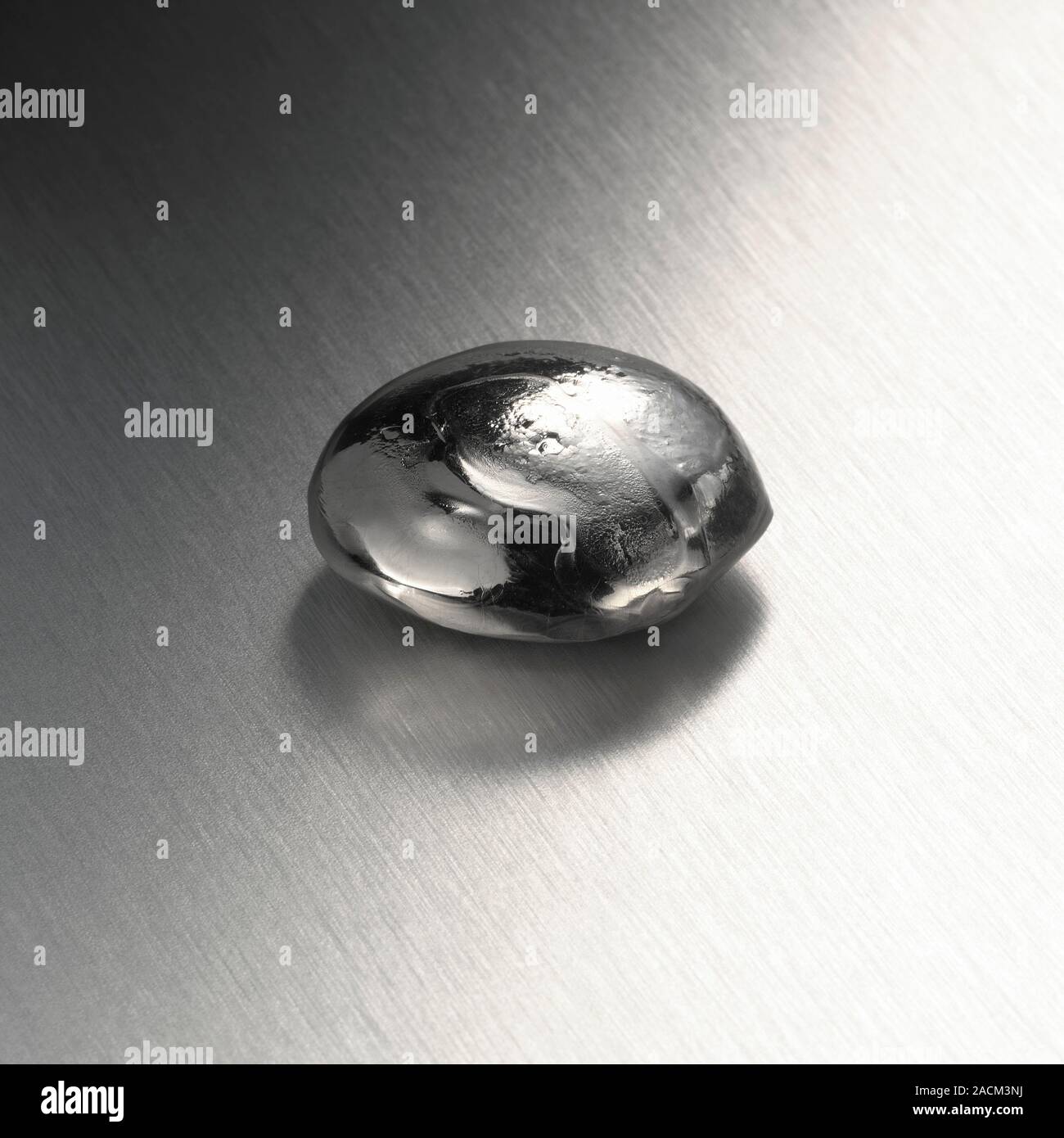 Niobium. Sample of the transition metal niobium (Nb). Niobium is a soft ...