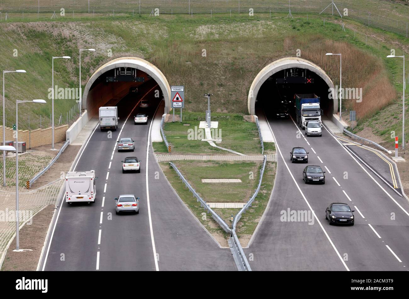 Hindhead Tunnel. These are the southern ends of this dual-carriageway ...