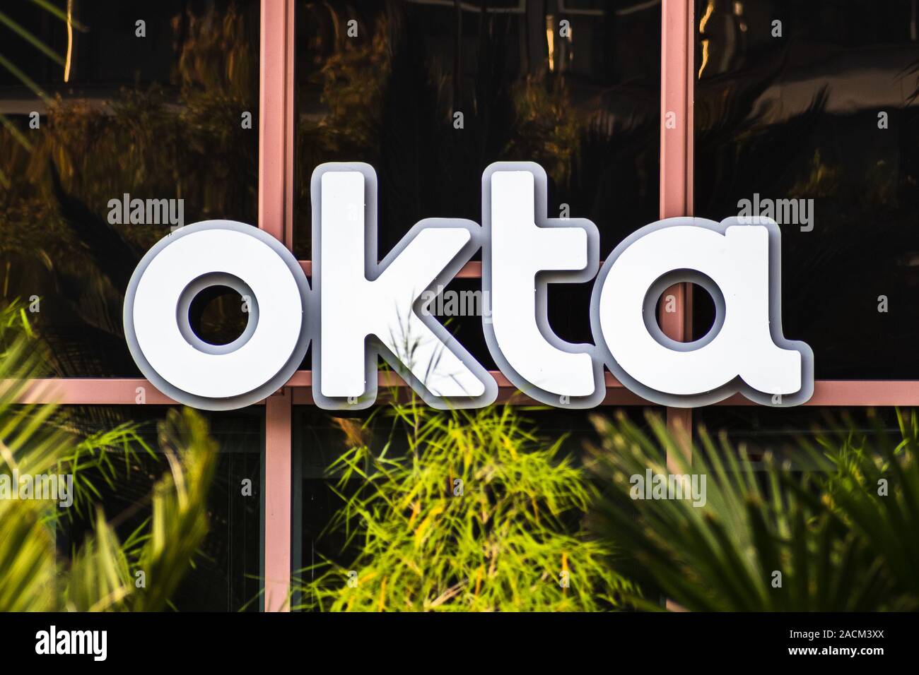 Oct 26, 2019 San Francisco / CA / USA - Close up of OKTA logo at their ... Oct 26, 2019 San Francisco / CA / USA - Close up of OKTA logo at their ...