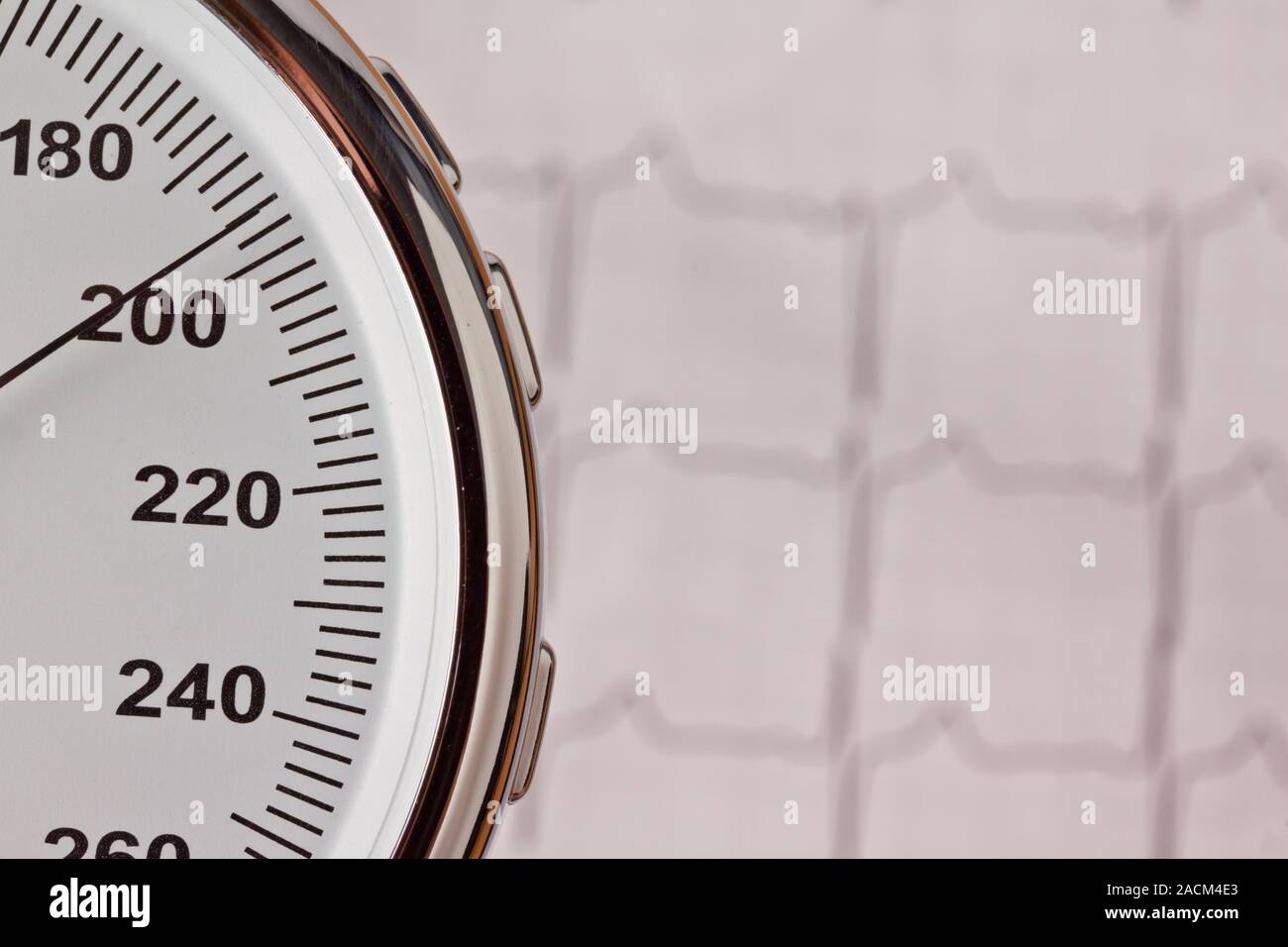 Blood pressure measurement and ECG curve Stock Photo - Alamy