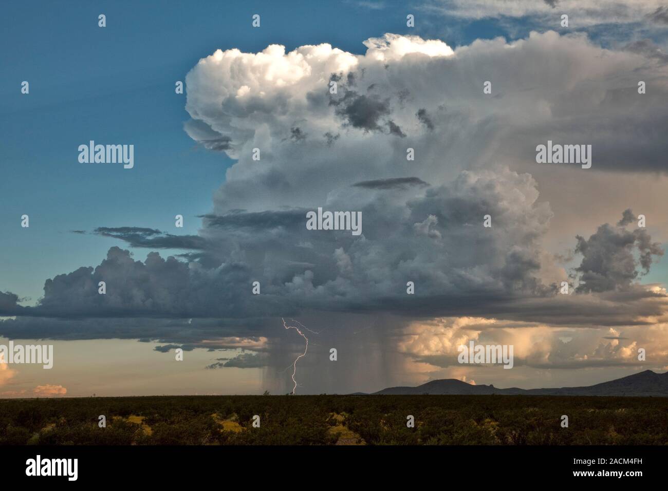 Lightning during monsoon storm. Time-exposure image of a lightning ...