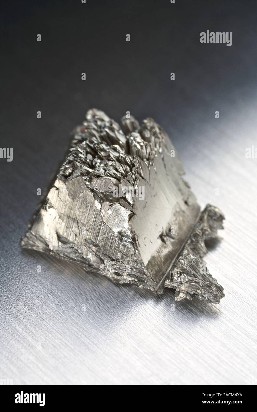 Scandium. Sample of the rare earth metal Scandium (Sc). The rare earth ...