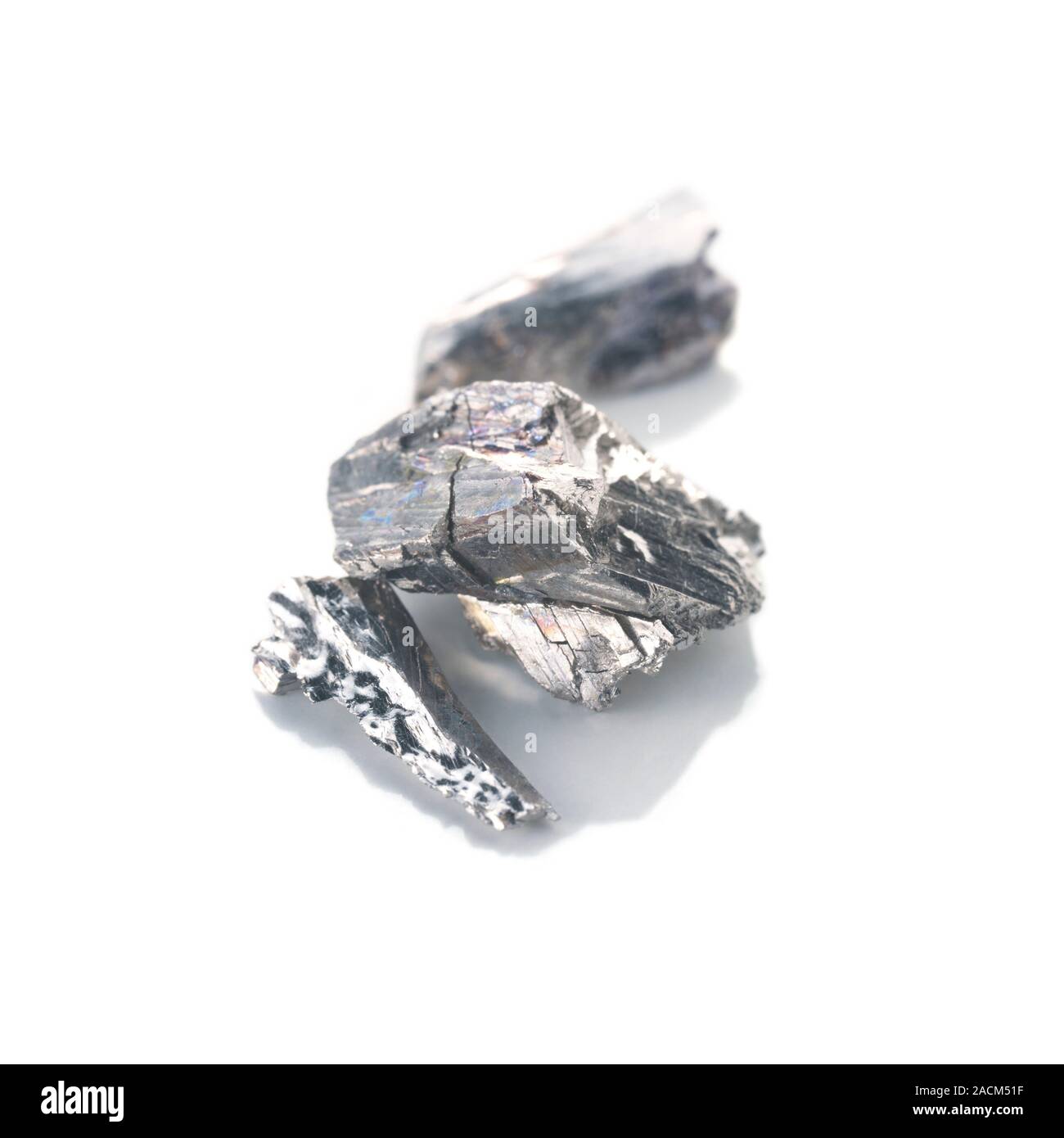 Bismuth. Samples of the metal element bismuth (Bi). Bismuth is a ...