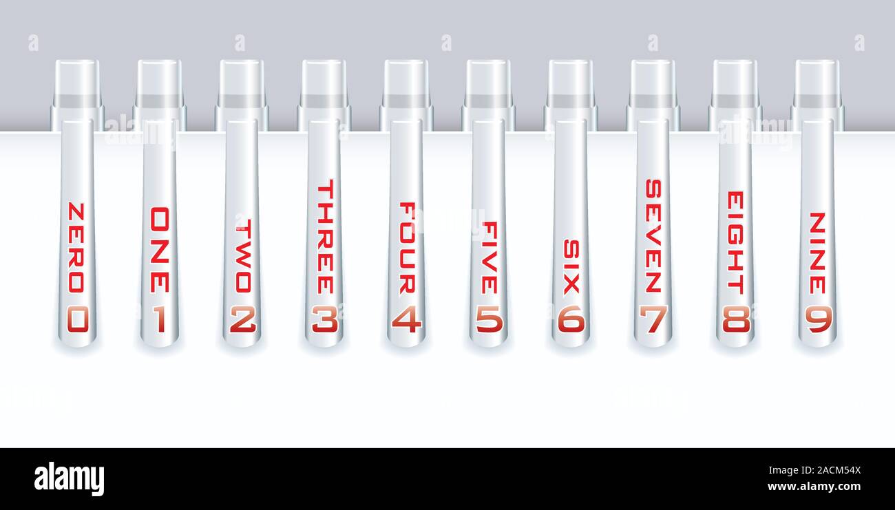 Office pen numbers Stock Photo - Alamy