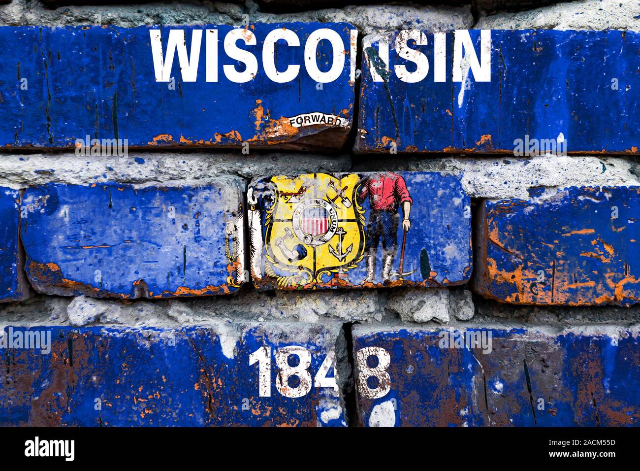 Wisconsin flag grunge texture hi-res stock photography and images - Alamy