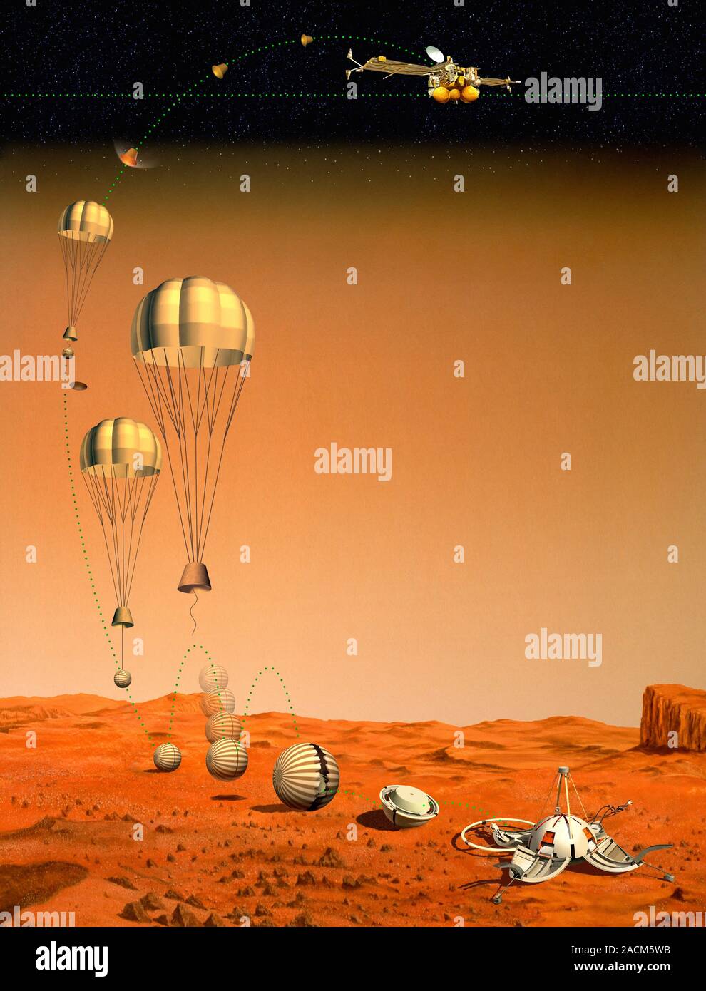 Mars 96 surface station. Artwork showing one of the surface stations of ...
