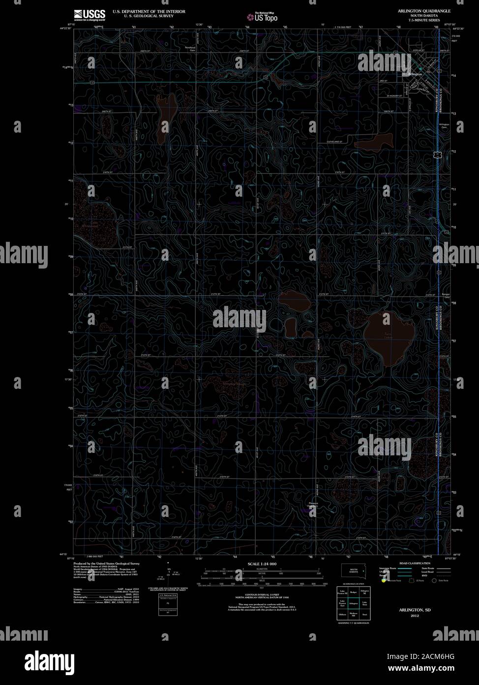 Map of arlington south dakota hi-res stock photography and images - Alamy