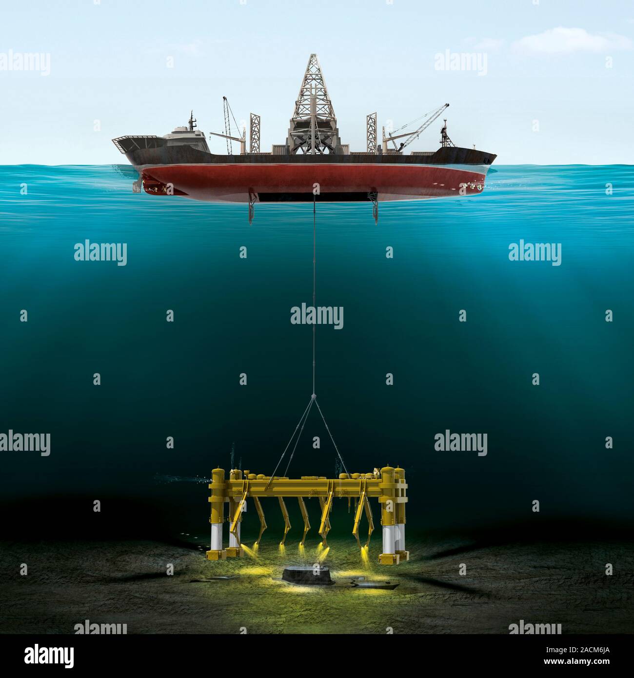Project Azorian. Artwork showing the secret US operation carried out by ...
