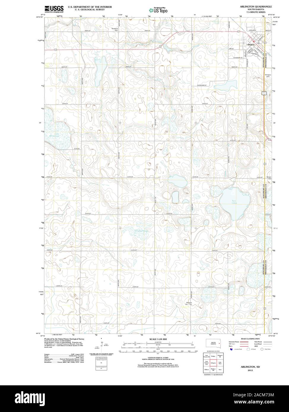 Map of arlington south dakota hi-res stock photography and images - Alamy