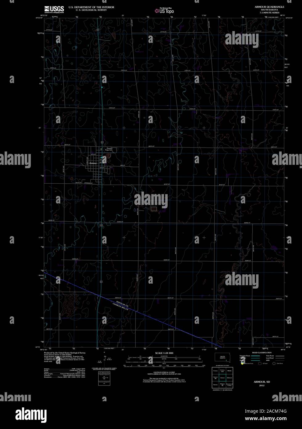 Armour south dakota map hi-res stock photography and images - Alamy