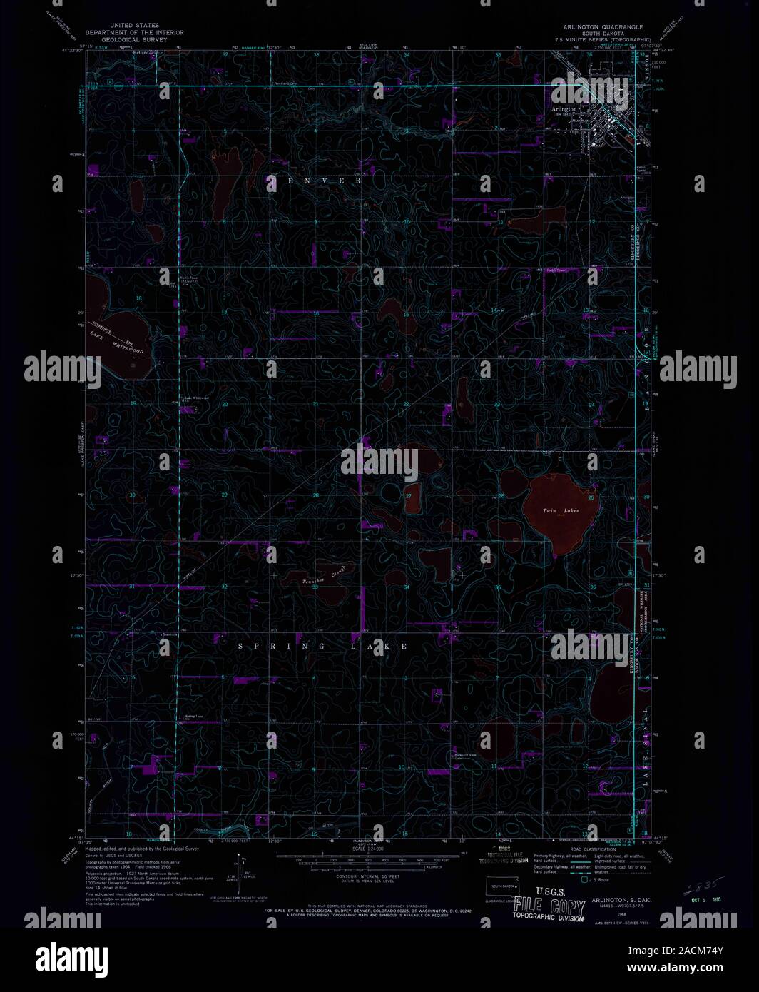 Map of arlington south dakota hi-res stock photography and images - Alamy