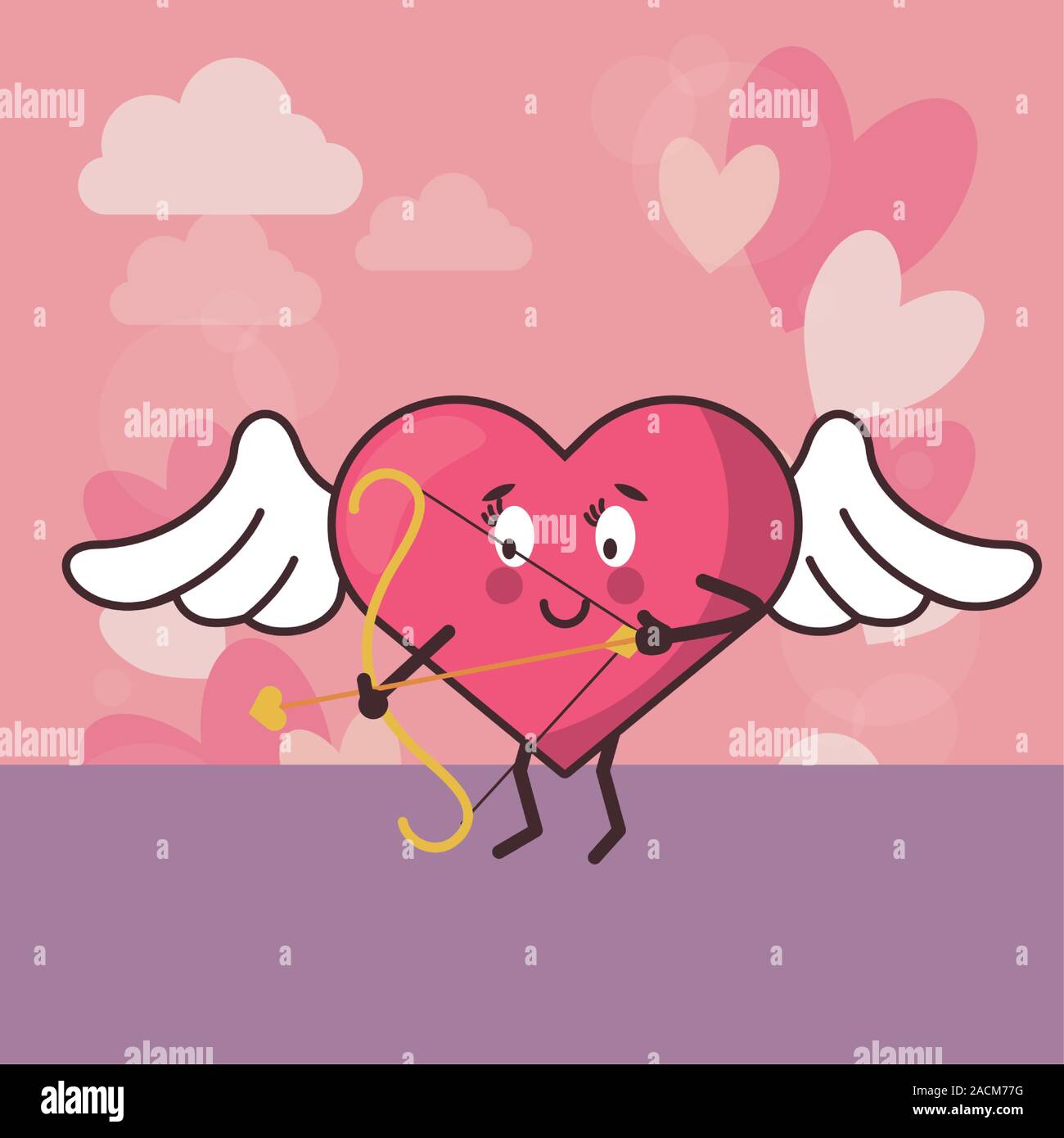 Happy smiling heart wings Stock Vector Images - Alamy