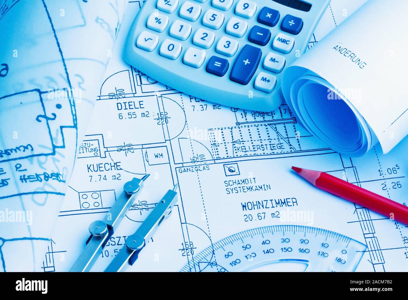 Construction plan of a residential building. house building Stock Photo ...