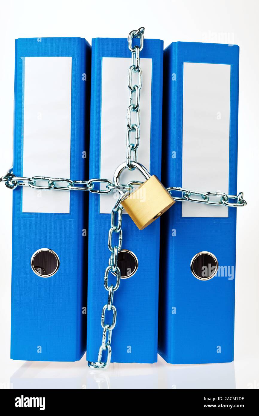 Files folder closed with chain Stock Photo - Alamy