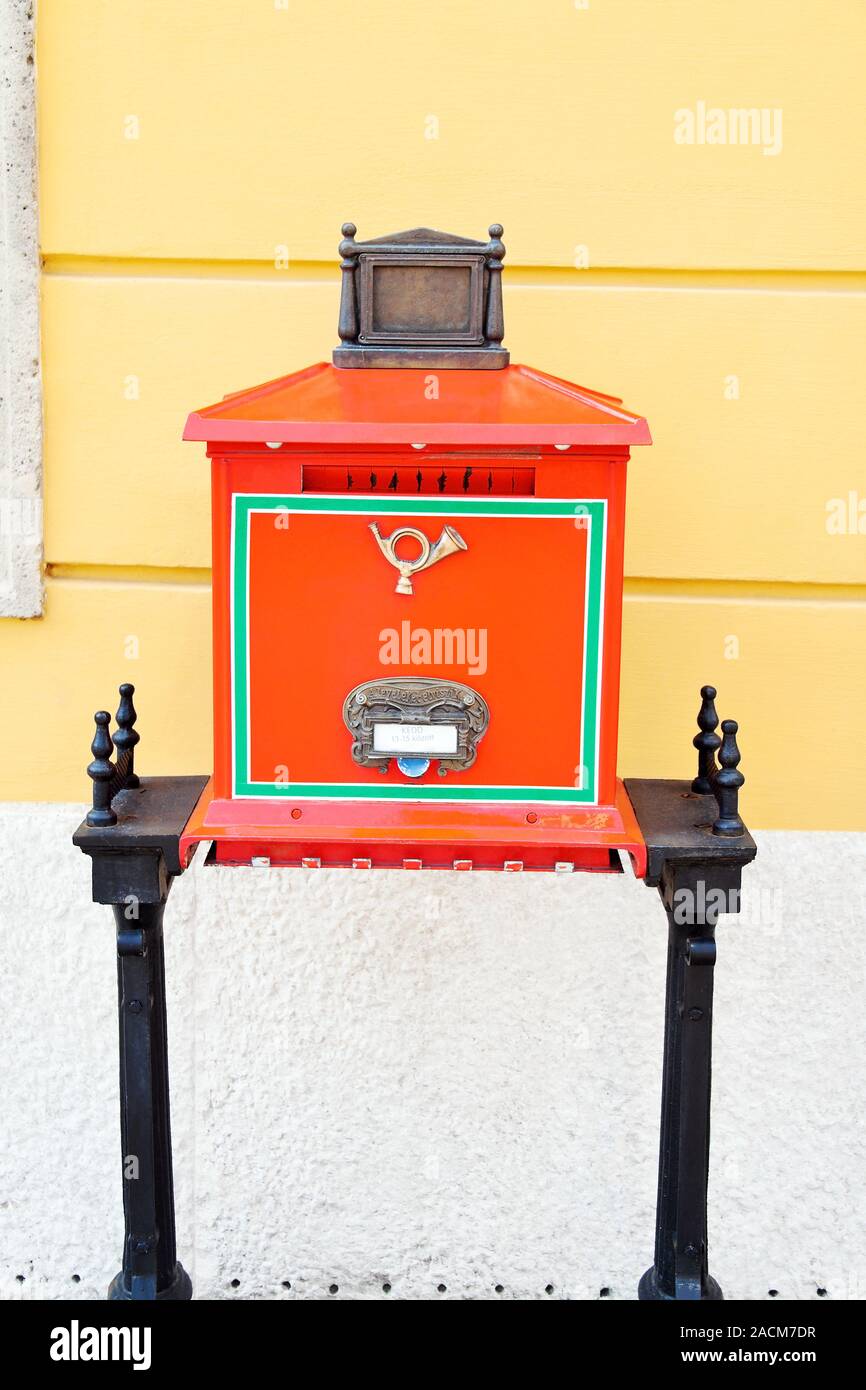 Post office and mailbox in Hungary Stock Photo - Alamy