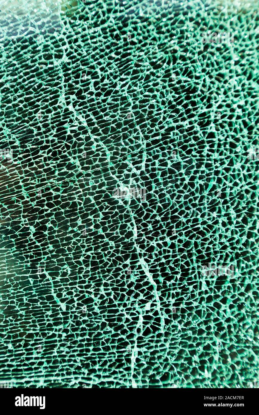 Shattered glass of a windshield in a car Stock Photo - Alamy