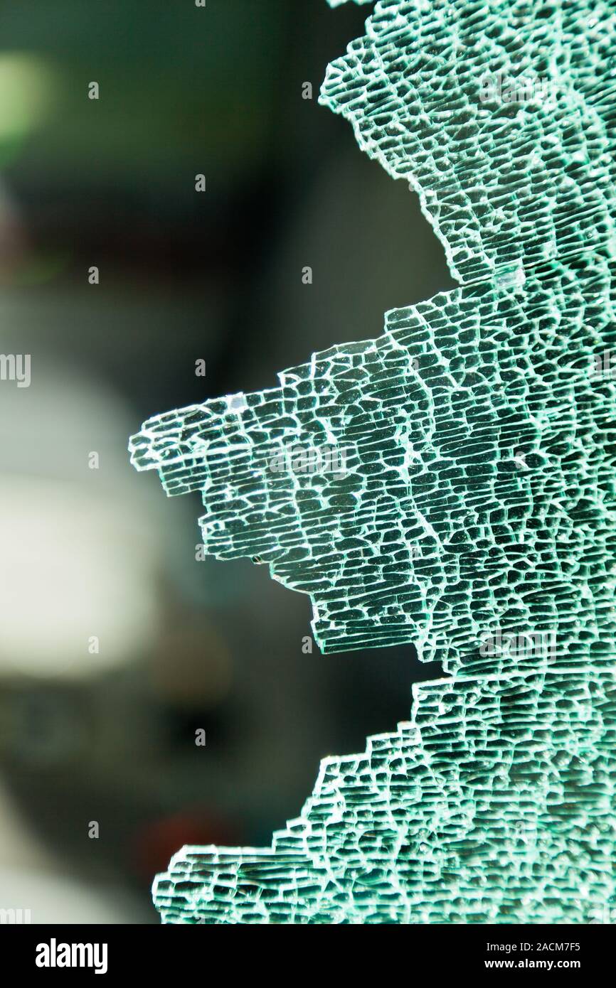 Shattered glass of a windshield in a car Stock Photo - Alamy