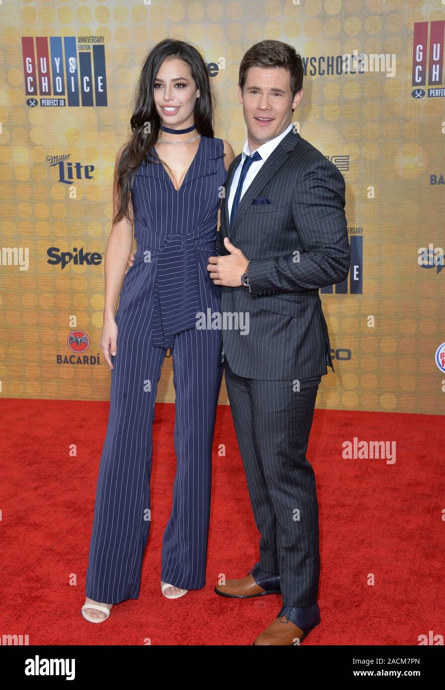 CULVER CITY, CA. June 4, 2016: Actor/singer Adam Devine & girlfriend ...