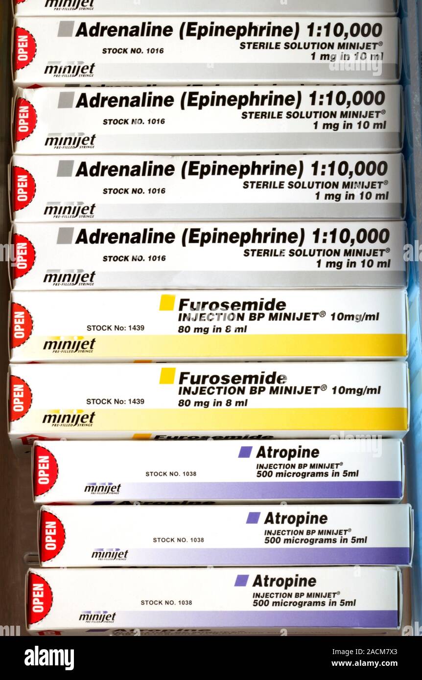 Drugs used to treat heart attack (cardiac arrest), including adrenaline ...