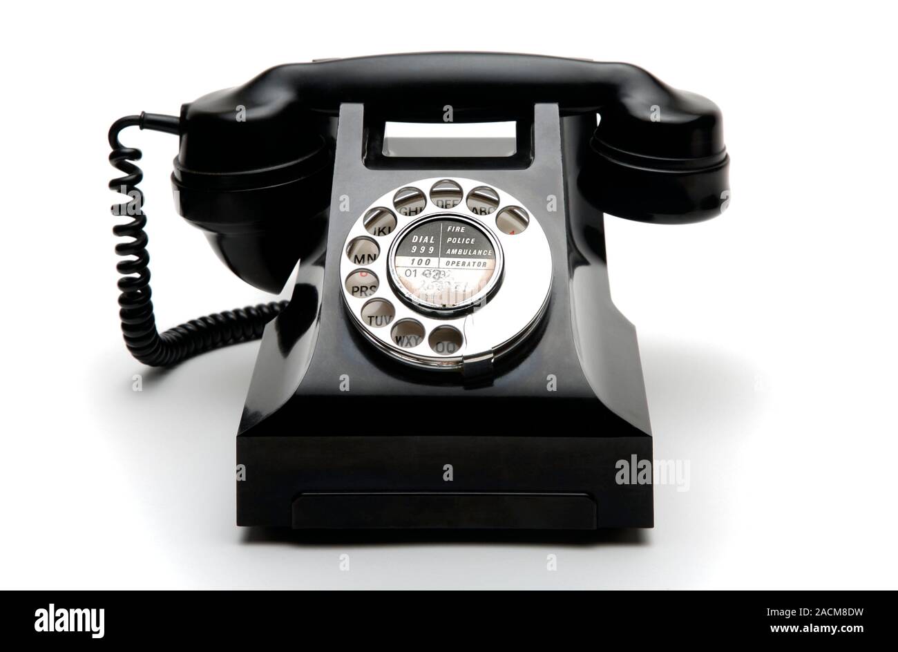 Bakelite telephone. Dial telephone with bakelite casing. Bakelite, the ...