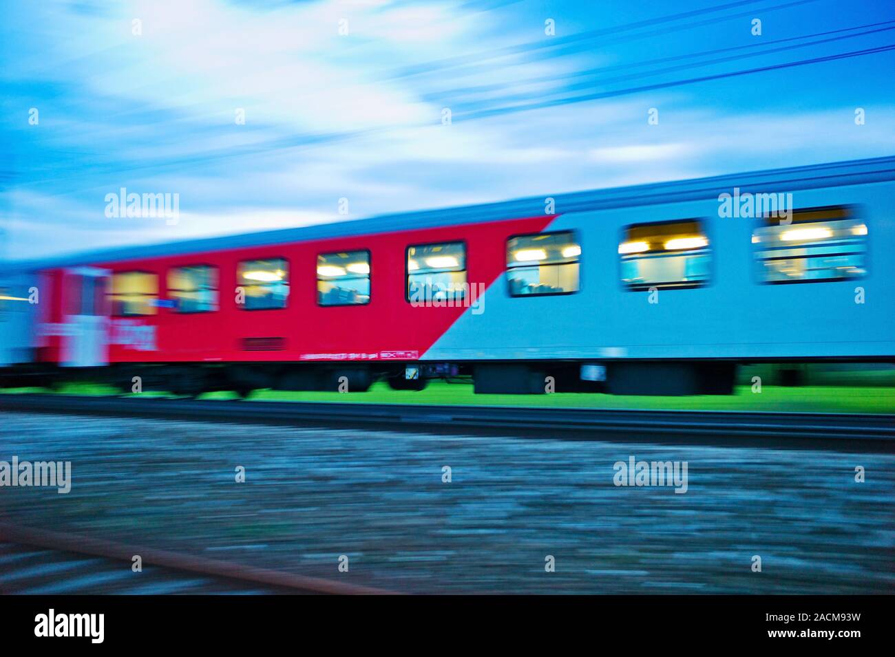 Train at night. ÖBB night train Stock Photo - Alamy