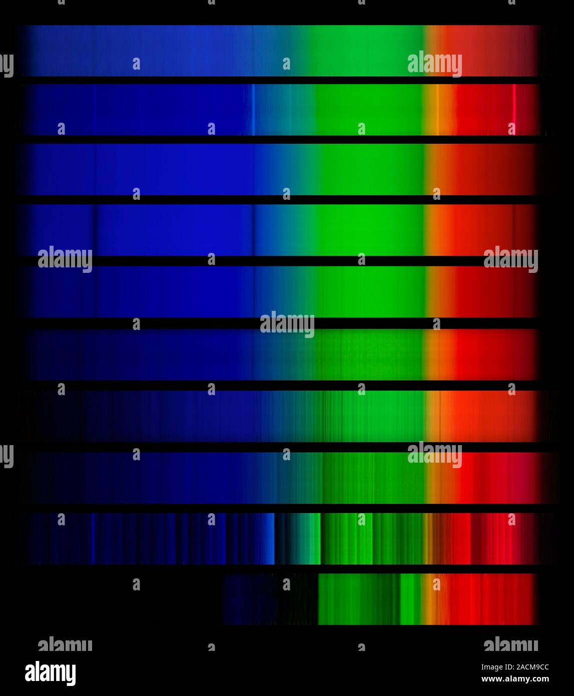 Star spectra. Diagram of the spectra of stars, showing a set of dark ...