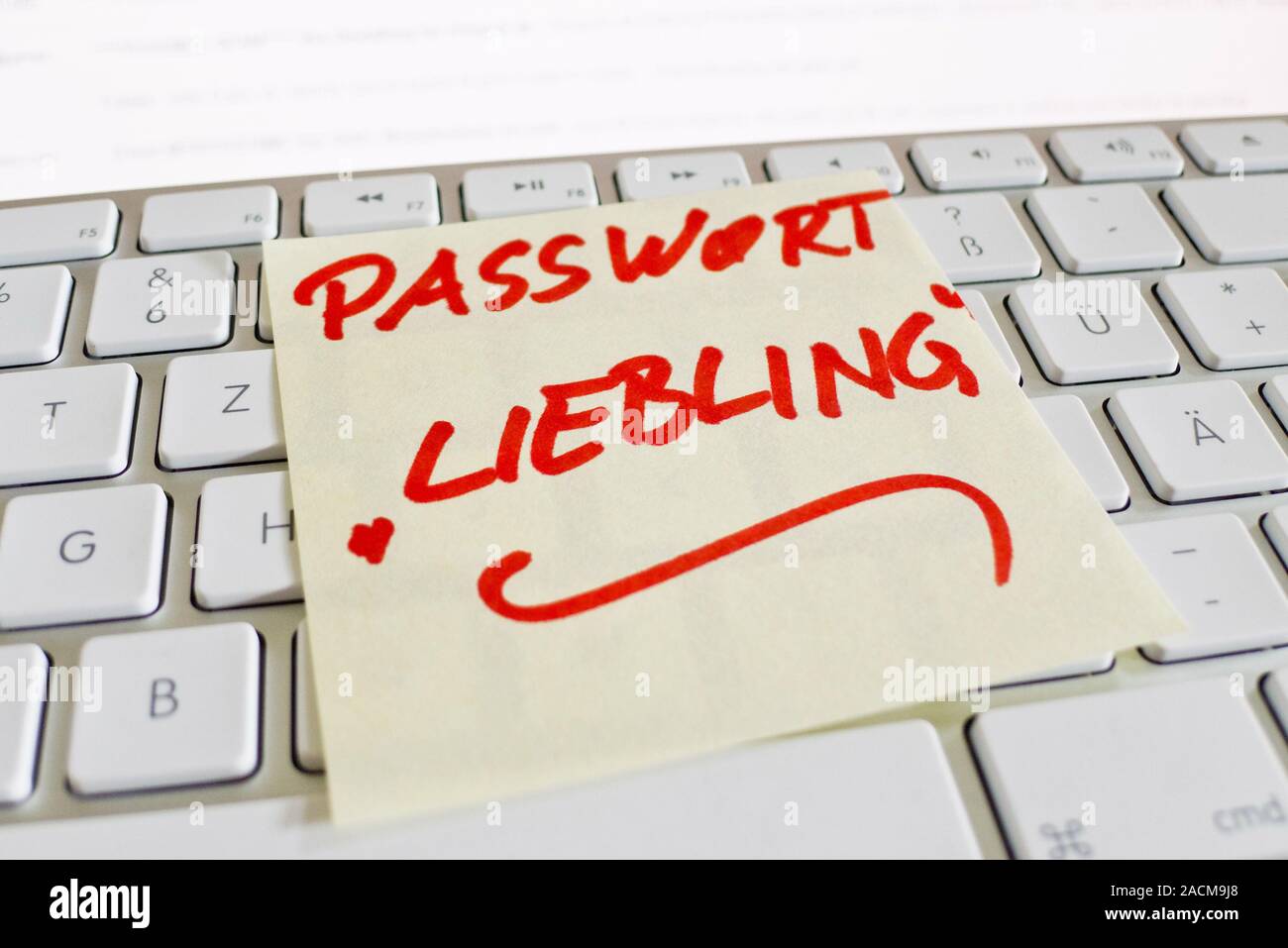 Note on Computer: Password Favourite Stock Photo - Alamy